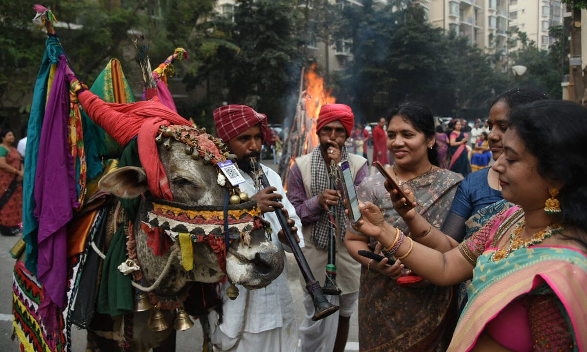 The cultural richness Sankranthi Celebrations on traditional Bhogi ...