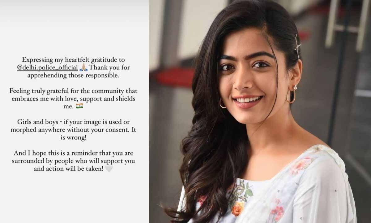 Rashmika thanks Delhi Police for apprehending the culprit regarding her ...