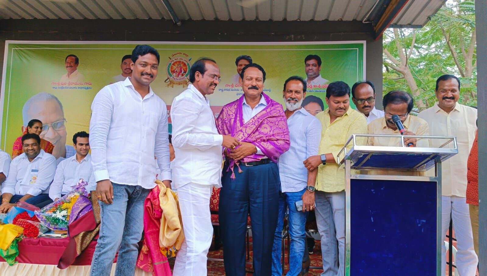 TDP Eluru incharge honours an eminent civil engineer