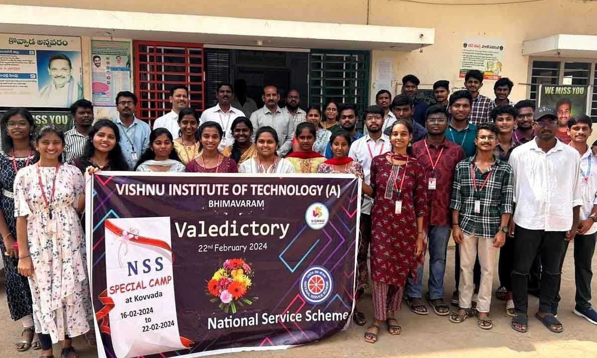Vishnu Institute NSS camp at Kovvada concludes