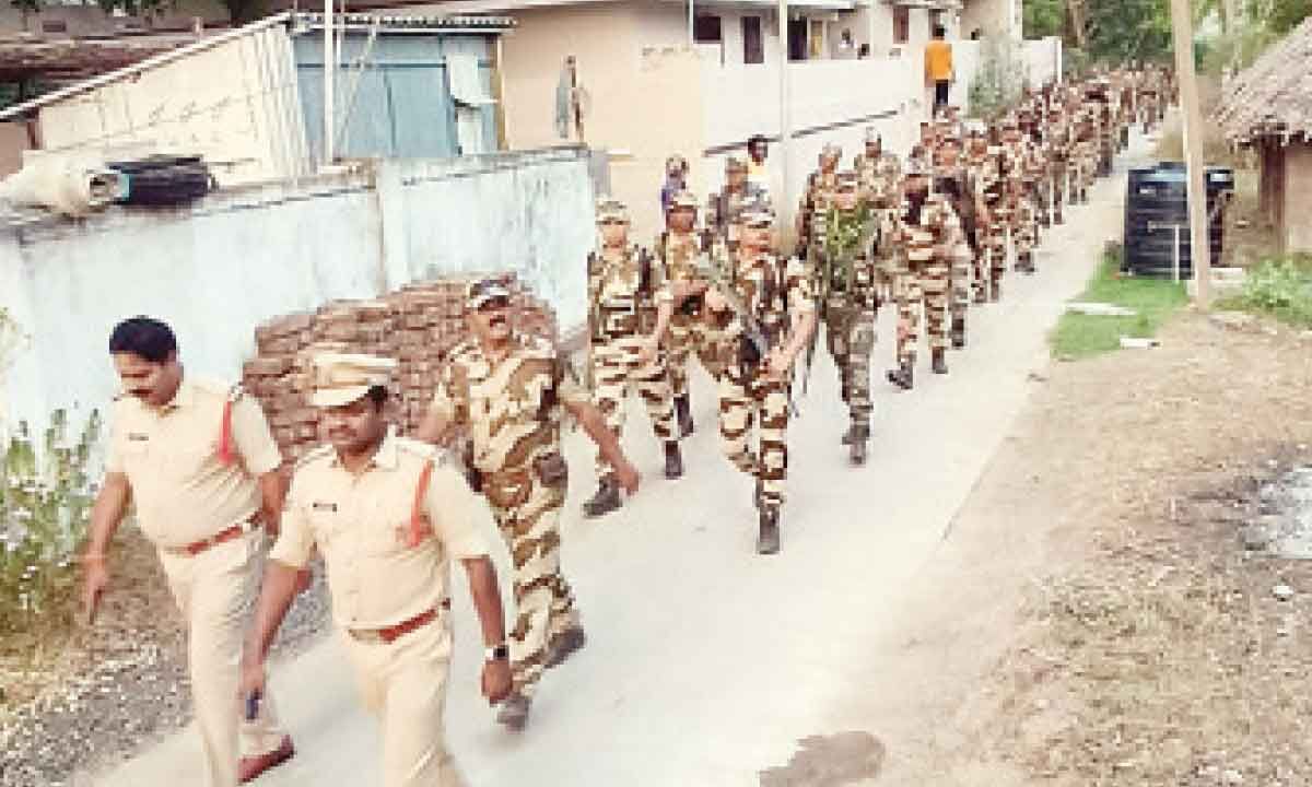 Police conducts patrolling in villages