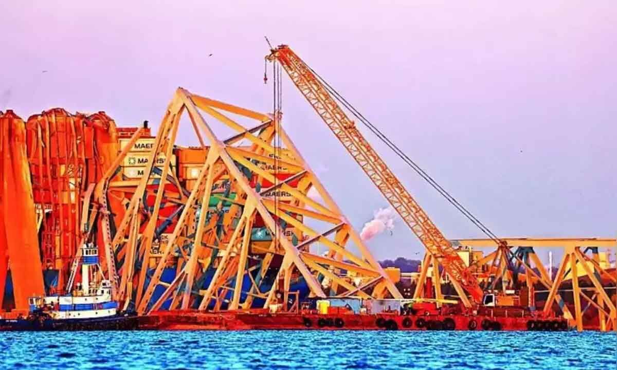 A Week After Us Bridge Collapse…20 Indian crew still trapped on Dali ship