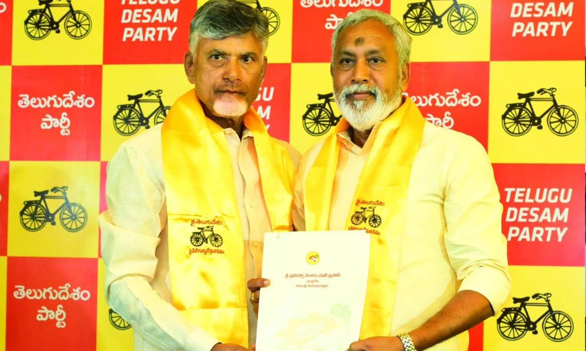 Pulivarthi Nani Receives B-Form from Nara Chandrababu Naidu, Promises Chandragiri Victory as a Gift