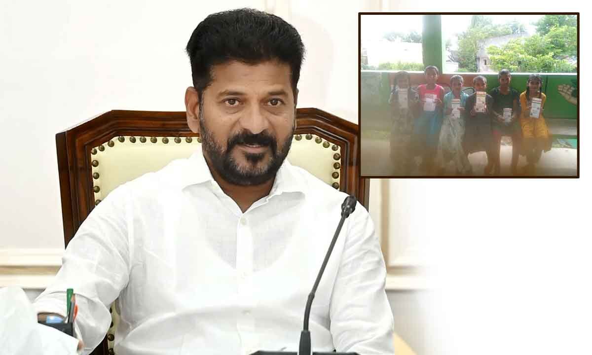 Revanth Reddy overwhelms over school girls using Free Bus Travel Scheme ...