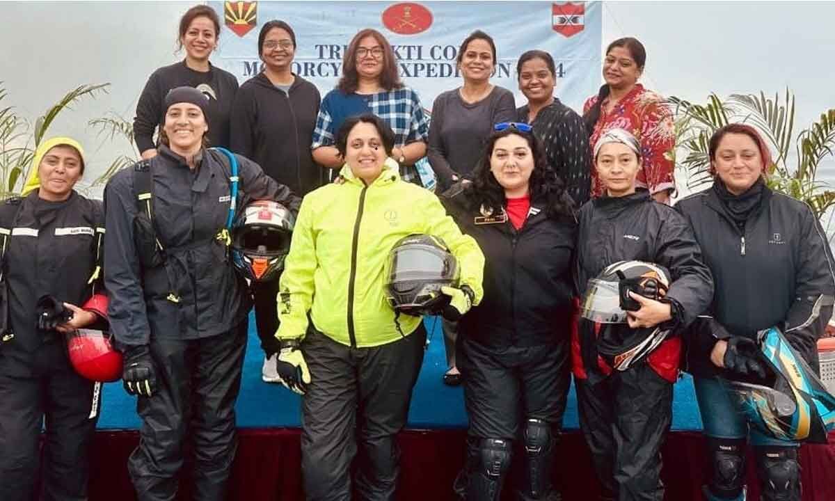 Women Riders Lead Army’s Motorcycle Expedition Along China Border