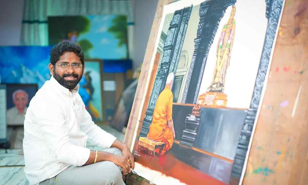 Hari's artwork appeared on PM Modi's X account