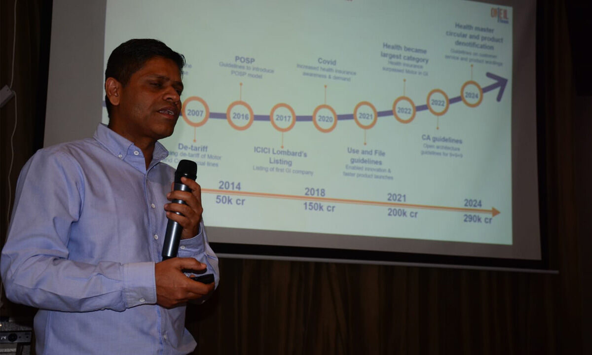 Business Head Mr.Vivek Srivastav adress the media on ICICI Lombard ...