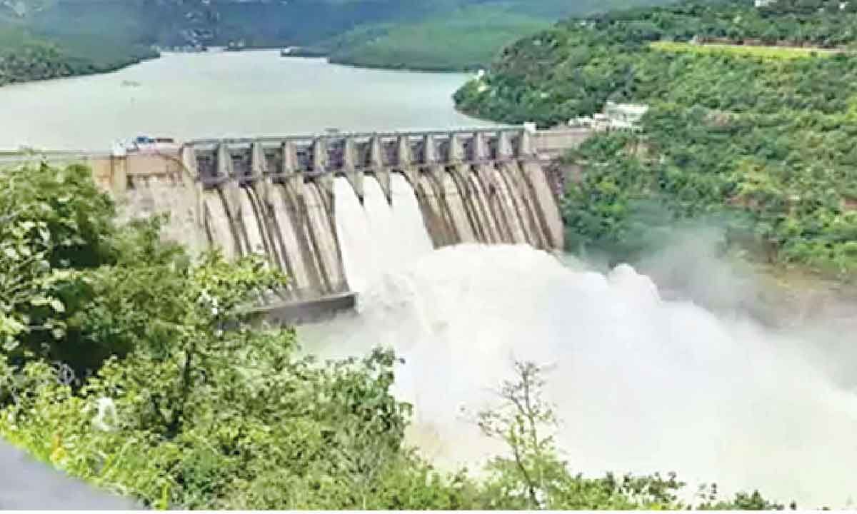 56,100 cusecs of water released from Srisailam dam