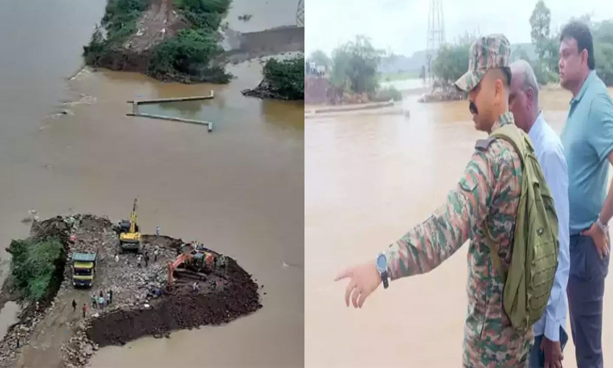 Third breach of Budameru bund in Vijayawada succesfully fixed