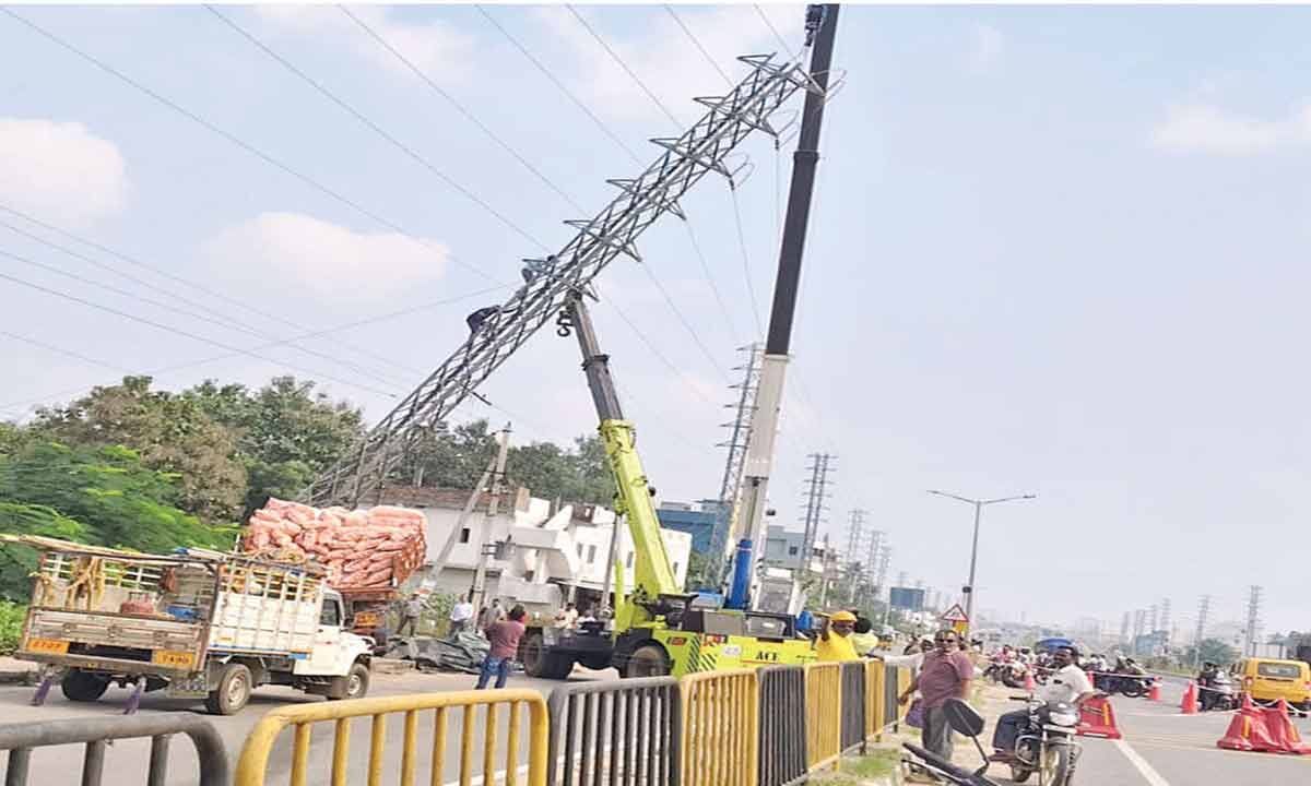 Power supply disrupted as lorry hits pole