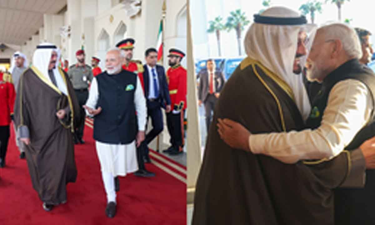 In special gesture, Kuwait's Prime Minister sees-off PM Modi at airport ...