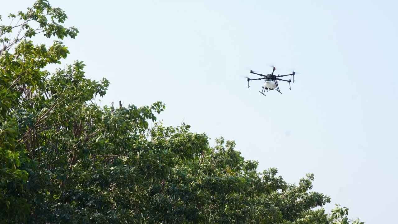 Greenery Promotion: Drones spray nutrients on trees in Amaravati
