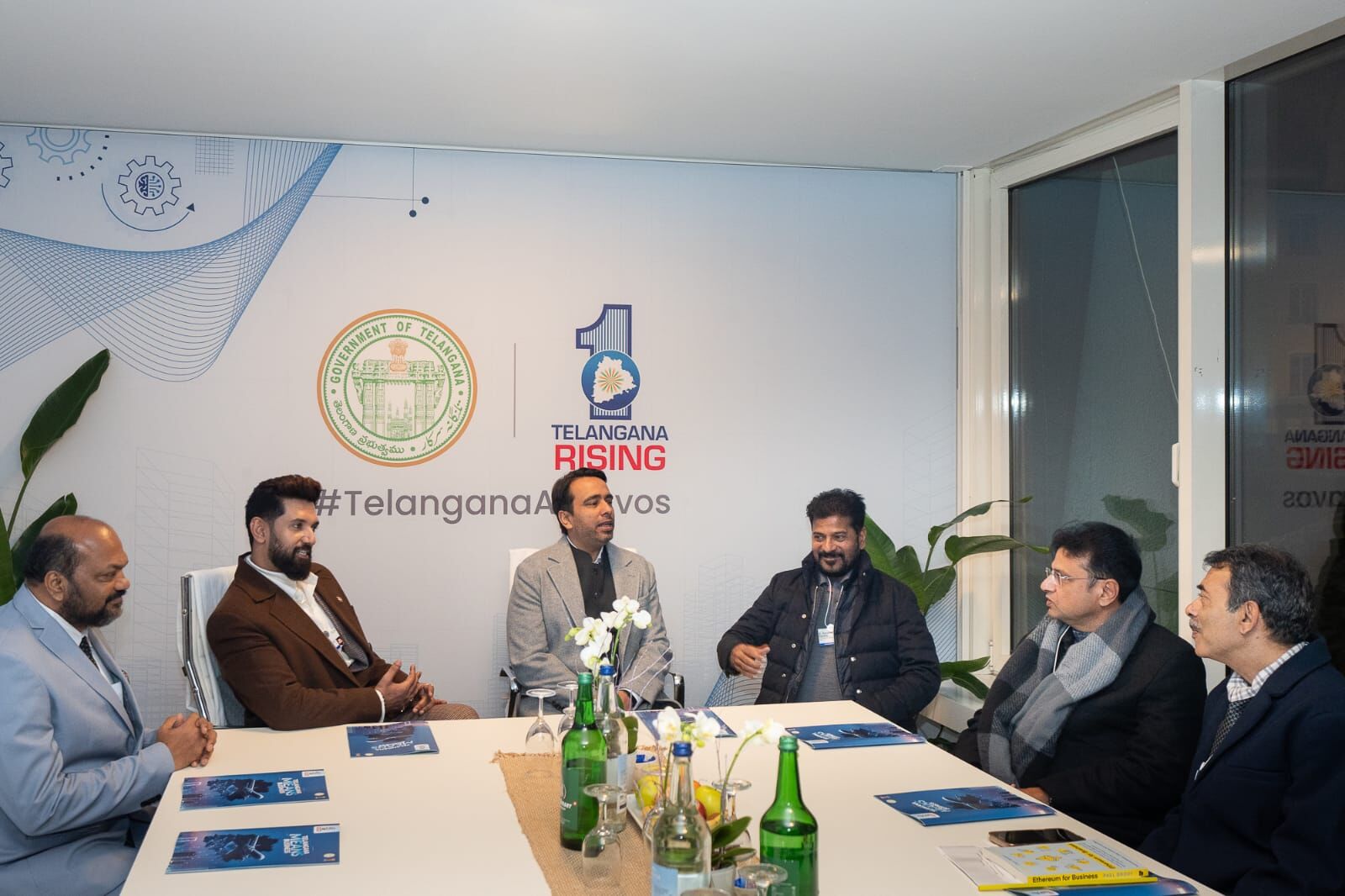 Telangana Pavilion Buzzes at Davos: CM Revanth Reddy Leads Investment Talks