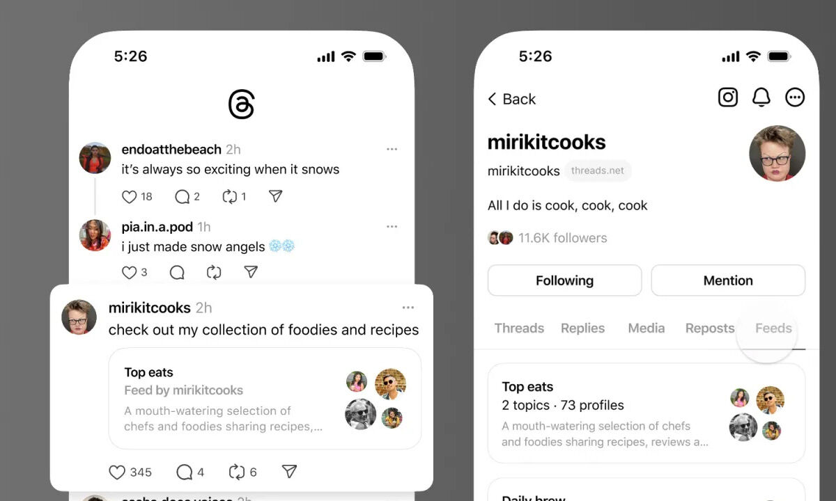 Threads Now Lets Users Share Custom Feeds