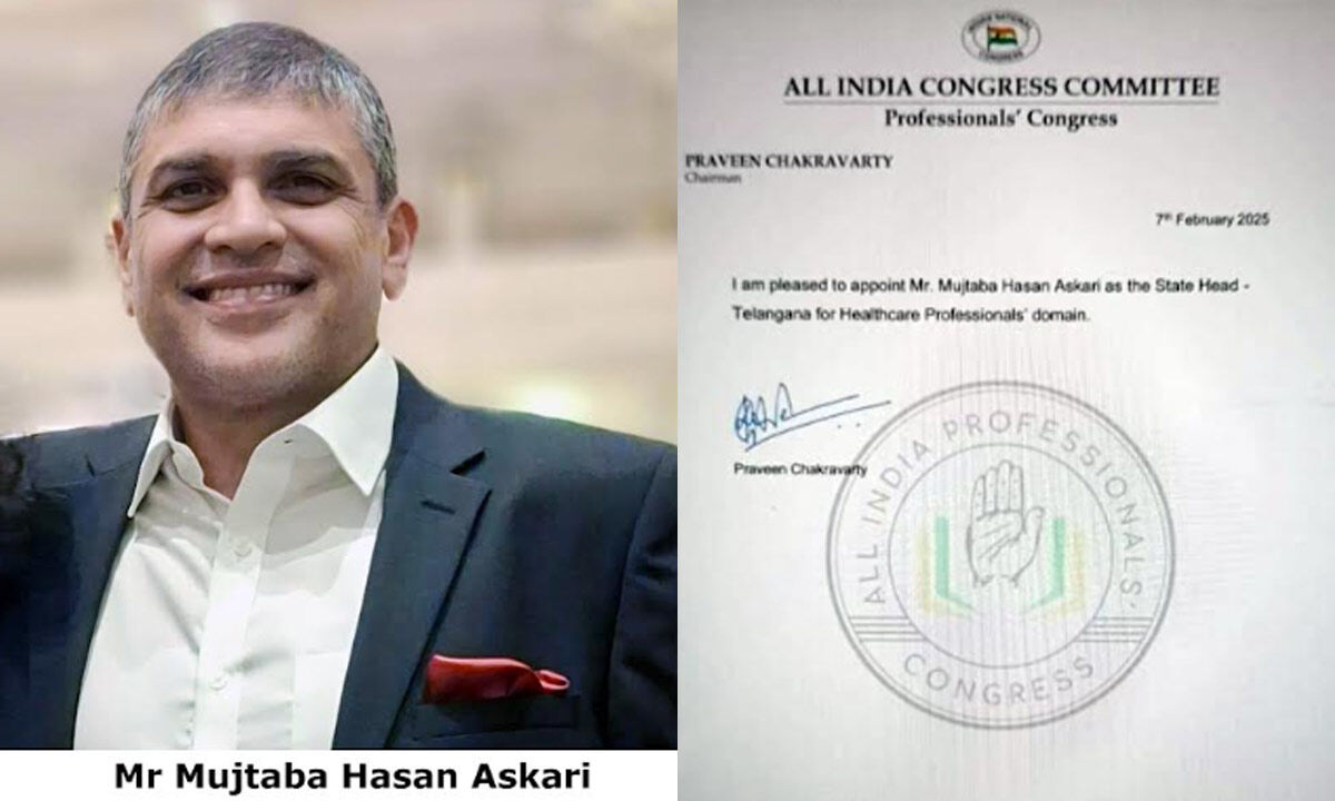 Mujtaba Hasan Askari of HHF - Appointed as Telangana State Head for Healthcare Professionals – AIPC