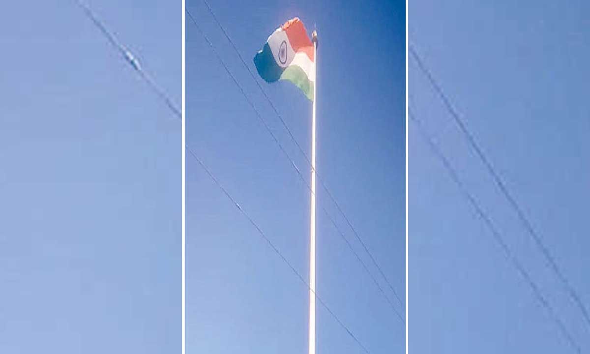 JSW instals 150 ft high mast flag pole