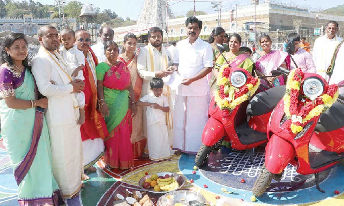 2 electric scooters donated to TTD