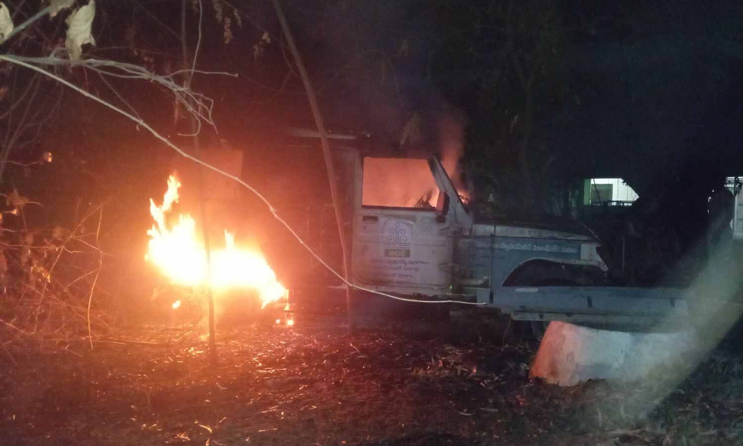 Government Ambulance Catches Fire Accidentally, Completely Gutted