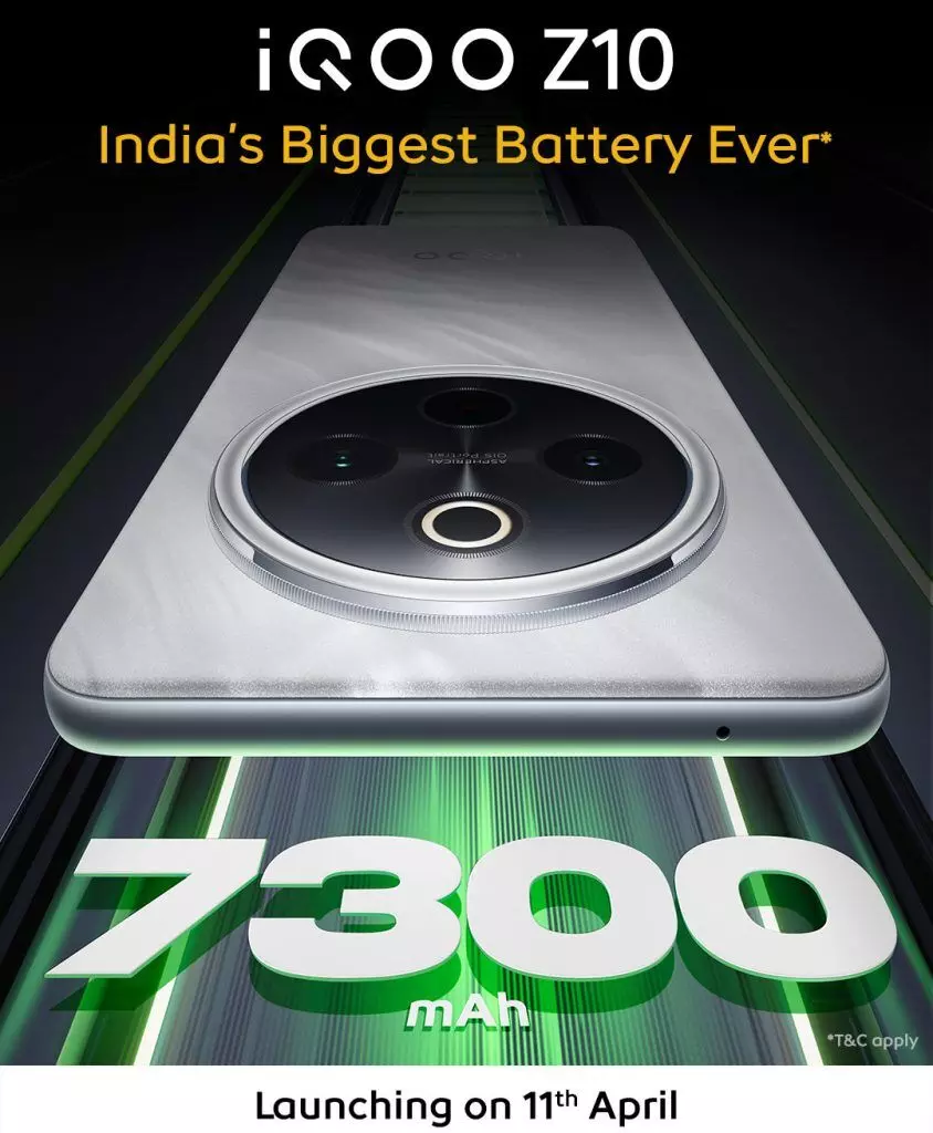 iQOO Z10 with 7300mAh Battery to Launch in India on April 11