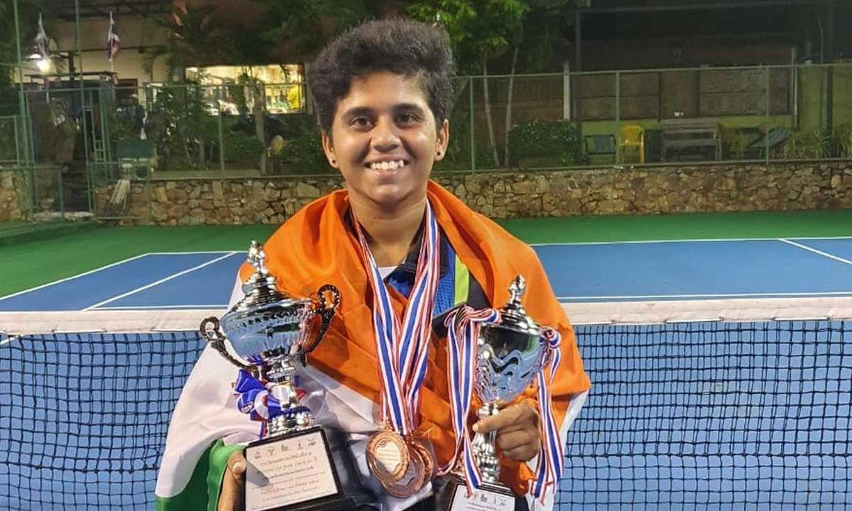 Anusha wins three medals in Soft Tennis championship