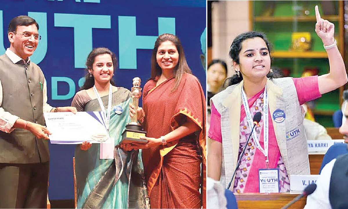 Anakapalli girl bags award in ‘Viksit Bharat Youth Parliament’
