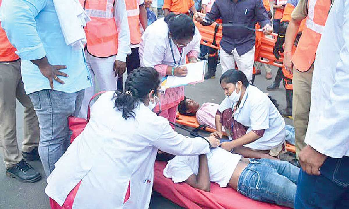 Mock drill conducted at Peda Jalaripeta