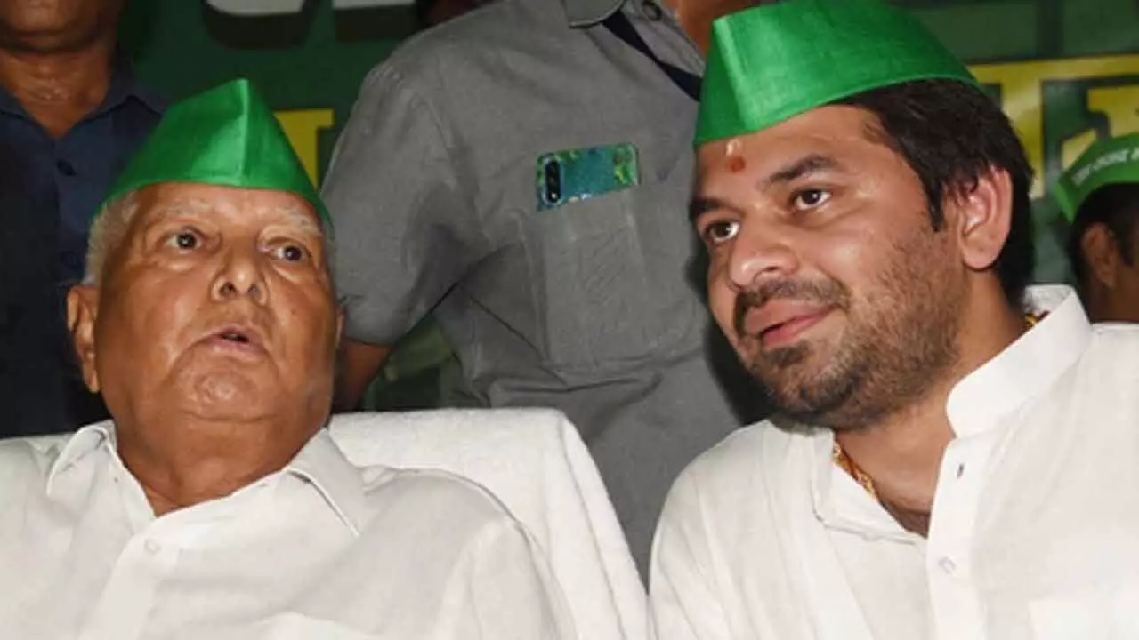 Lalu Prasad Yadav expels son Tej Pratap from RJD for six years for ‘immoral behaviour’