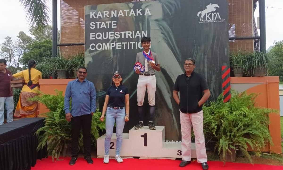 GIIS Whitefield Student Shubh Choudhari Wins Gold and Silver at Karnataka State Equestrian ...