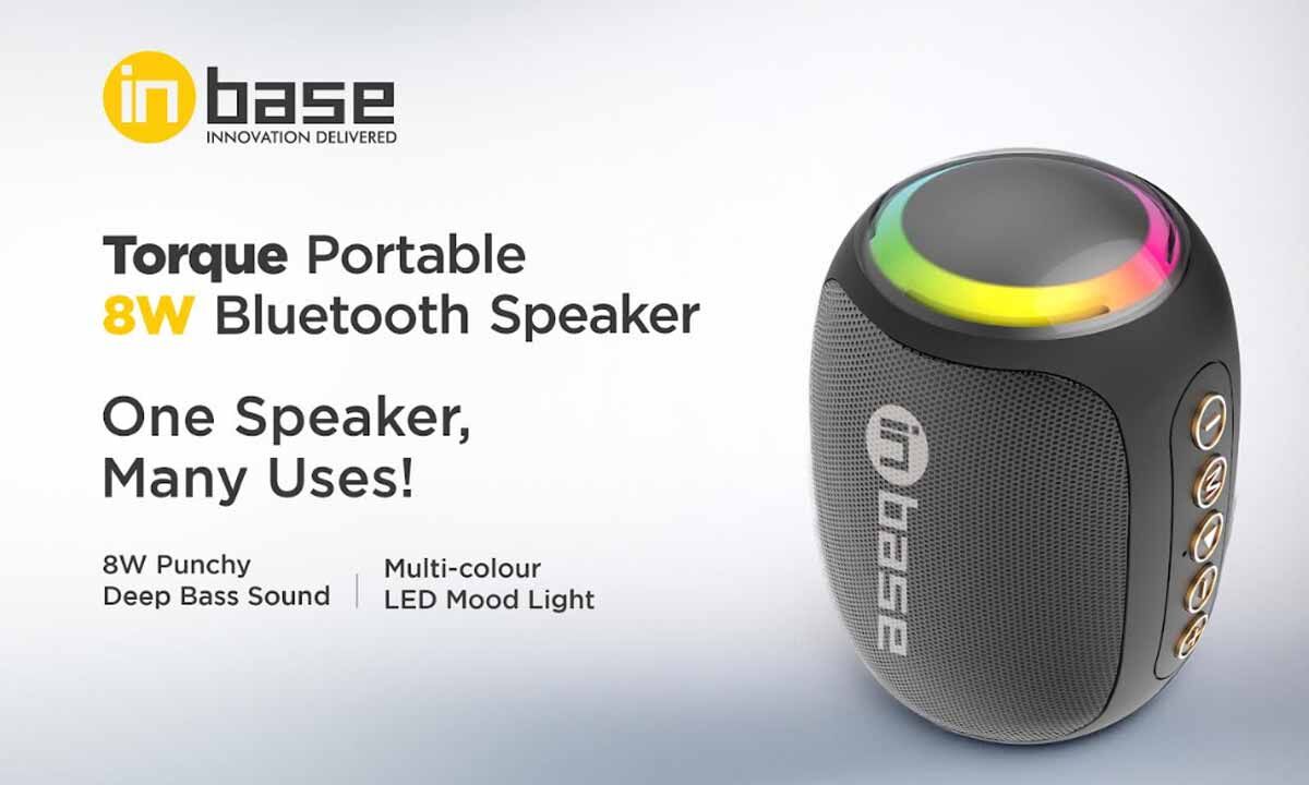 Inbase Launches Torque Portable Bluetooth Speaker with 8W Sound, LED ...