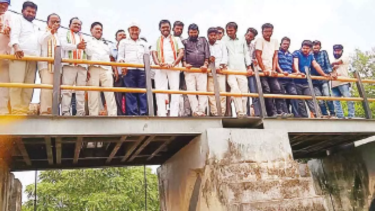 Water released from SLBC canal at Gundlapalli village