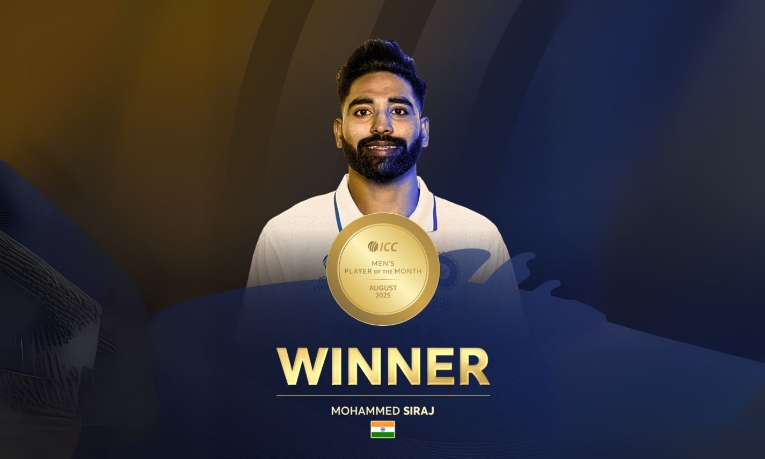 Mohammed Siraj Wins ICC Men’s Player of the Month for August 2025 After ...