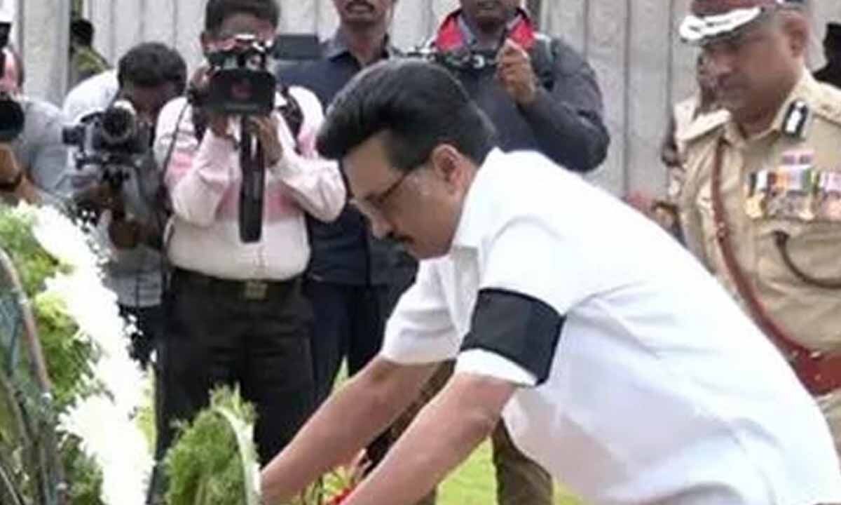 CM Stalin pays tributes at memorial on Police Commemoration Day in Chennai