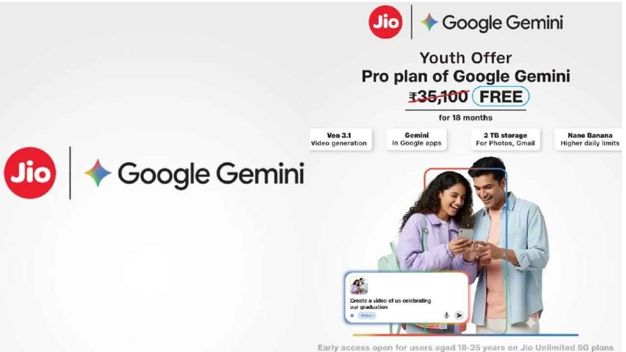 Jio Partners with Google to Offer Free ₹35,100 ‘AI Pro’ Subscription ...