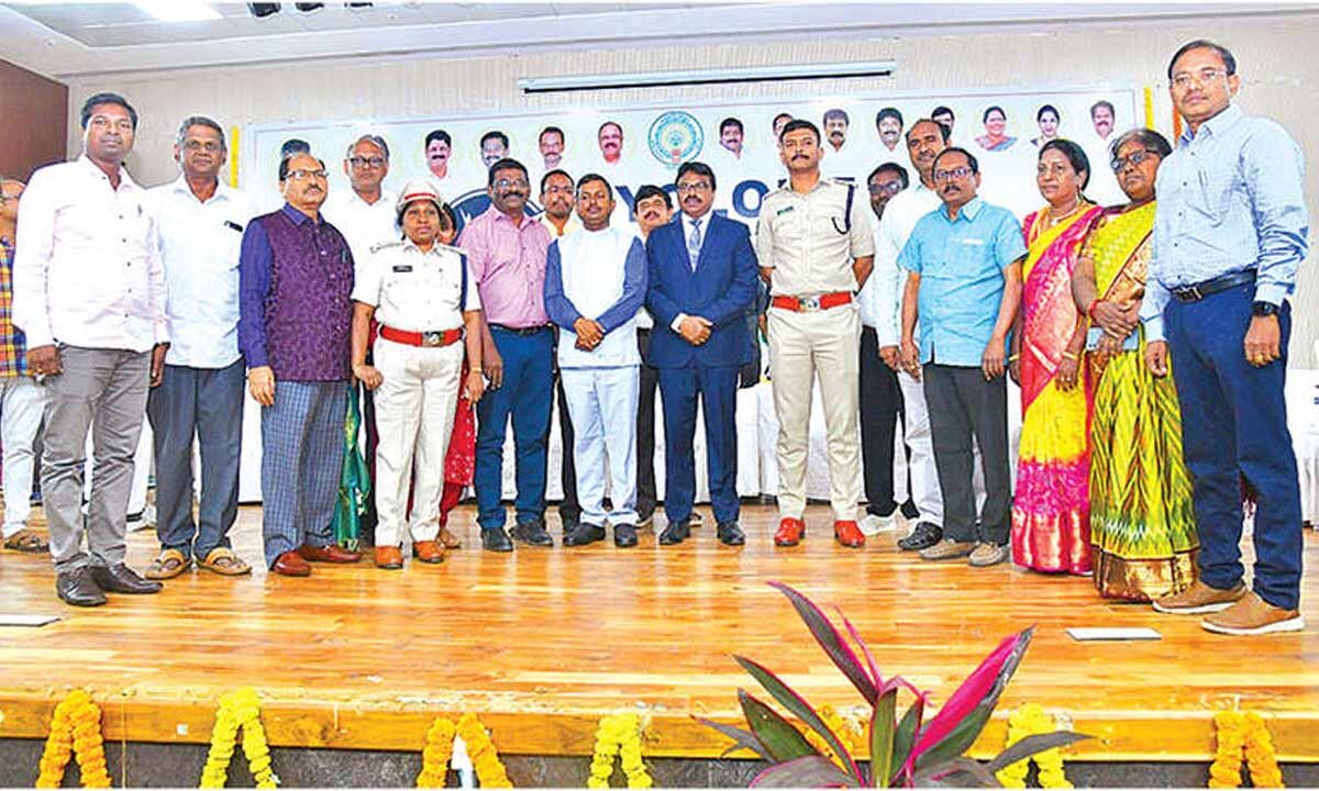 Collector Raja Babu felicitates officials for relief efforts