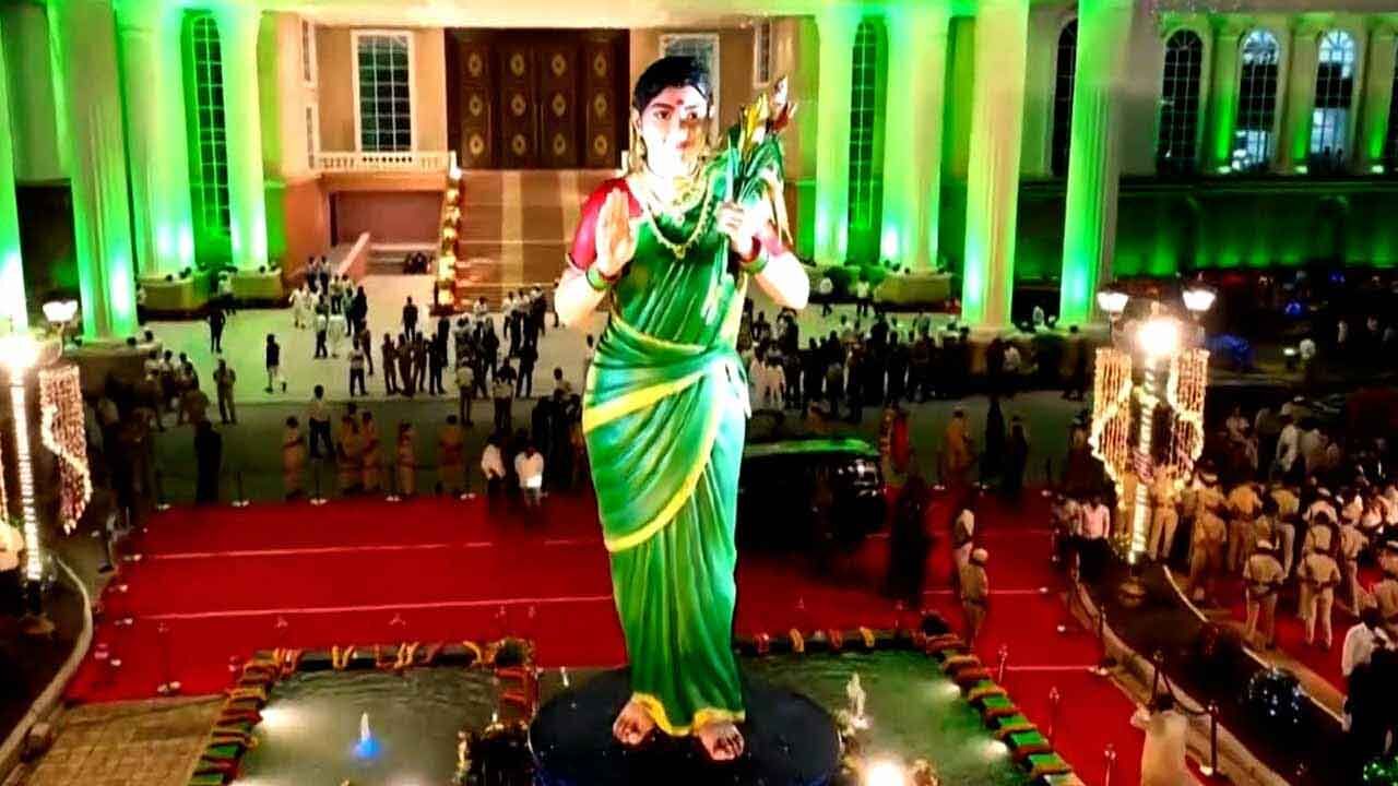 CM Revanth Reddy inaugurates Telangana Thalli statues virtually