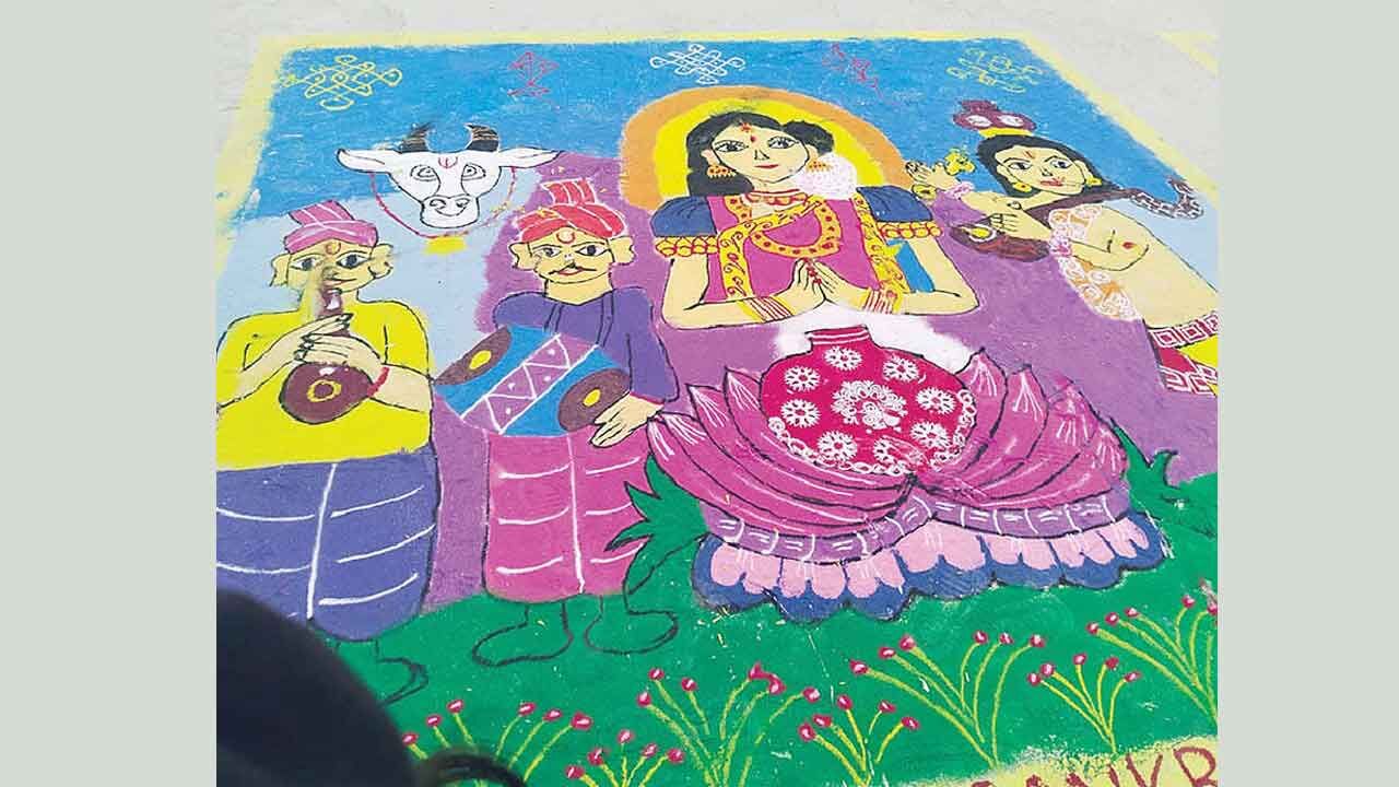 Rangolis weave tales of Telangana’s culture and harvest joy