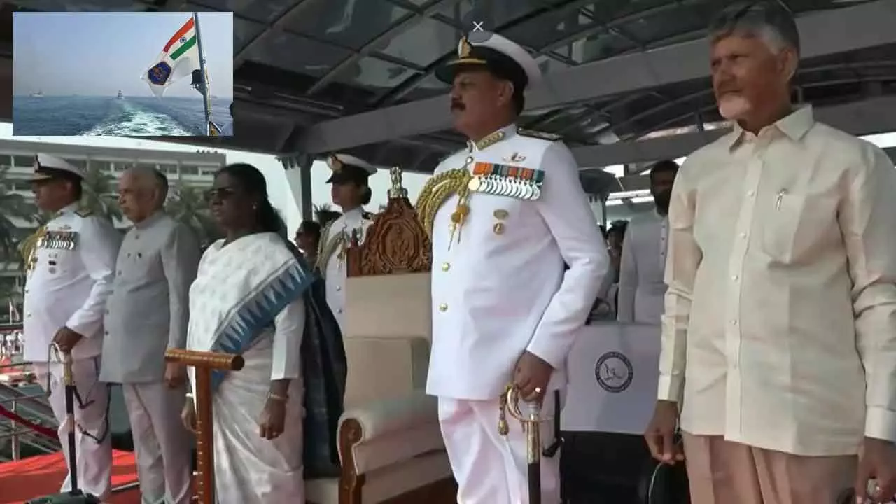 President Droupadi Murmu reviews IFR-2026 onboard INS Sumedha