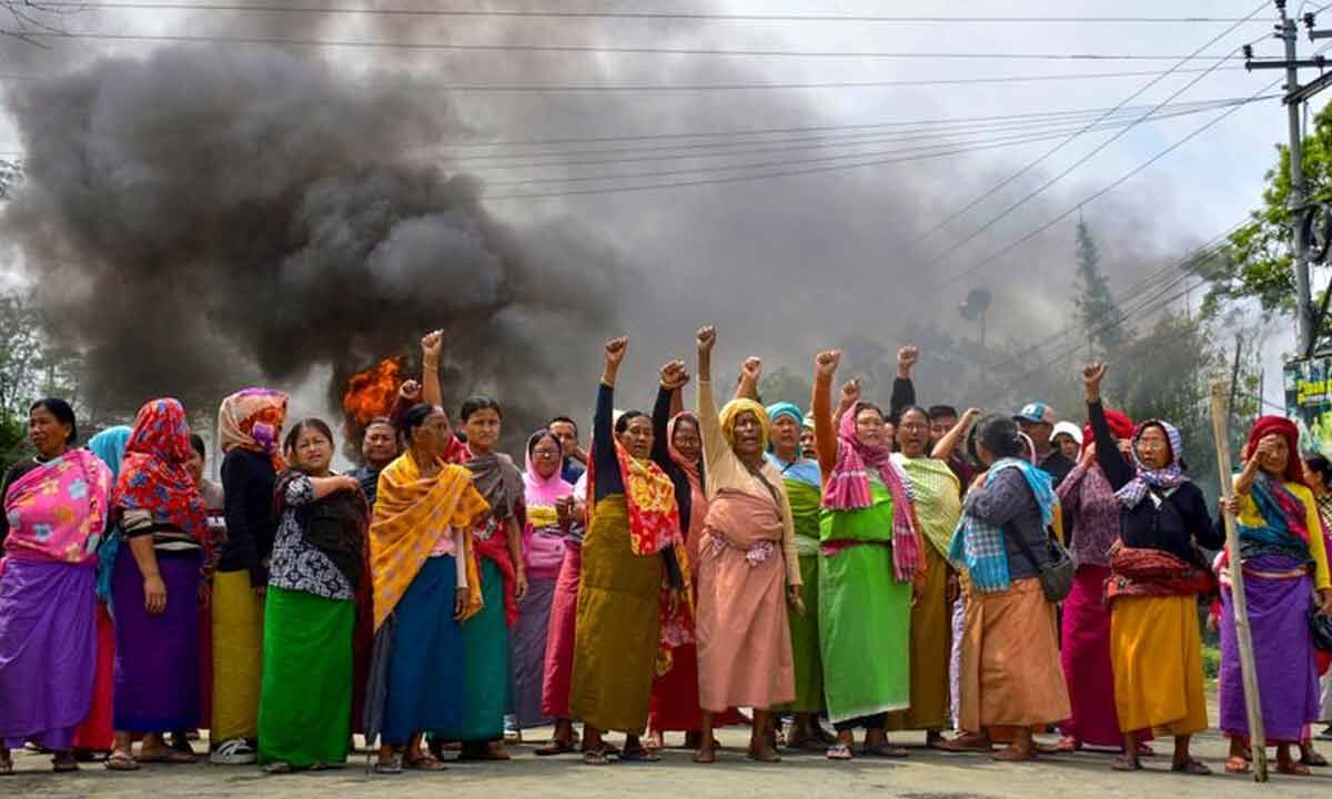 Protests Erupt In Manipur After Bomb Attack Kills Two Children, Curfew ...