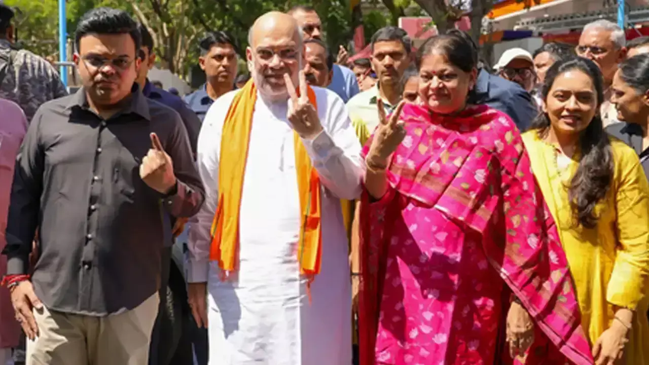 Amit Shah, Jeet Adani, CM Bhupendra Patel cast votes as Gujarat local ...