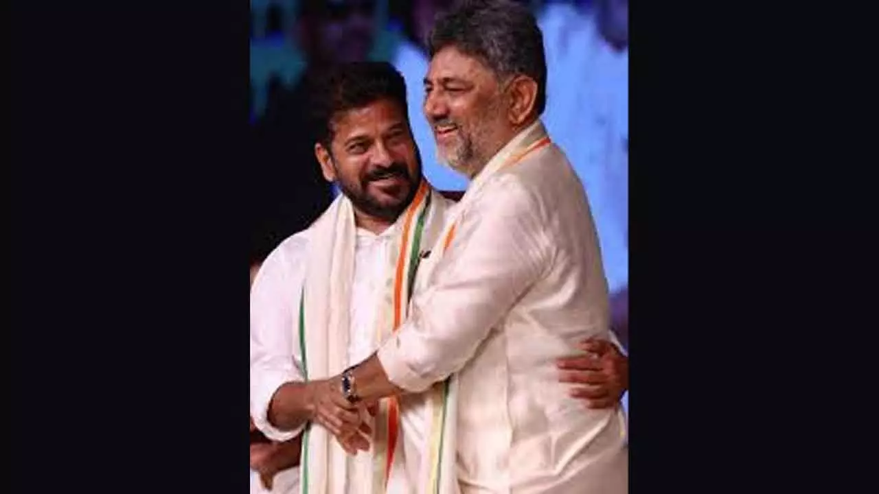 CM Revanth Reddy attends Shivakumar’s oath taking ceremony