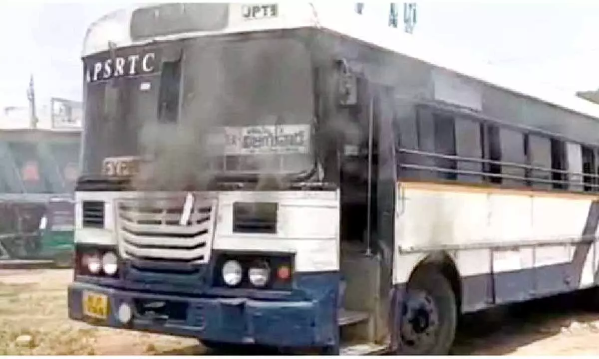 Panic as RTC bus catches fire