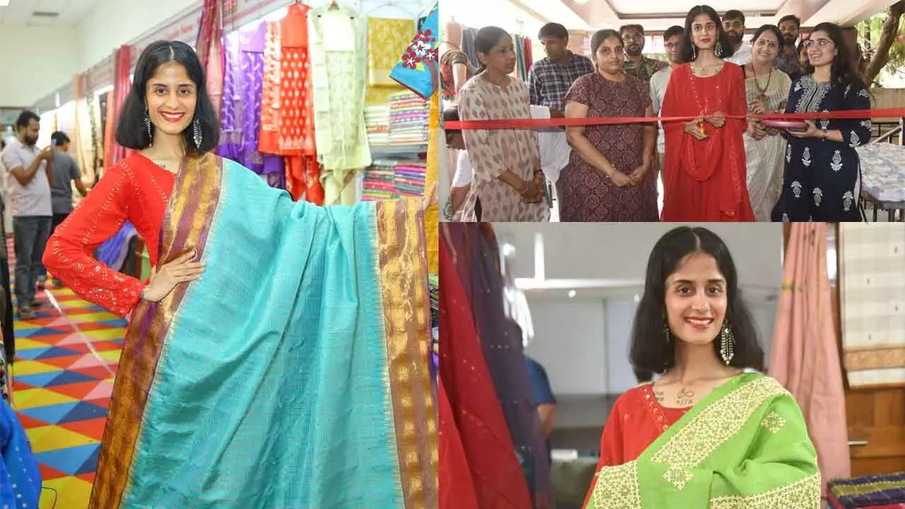 Celebrity Live host Anukriti Sharma Inaugurates National Silk Expo at ...