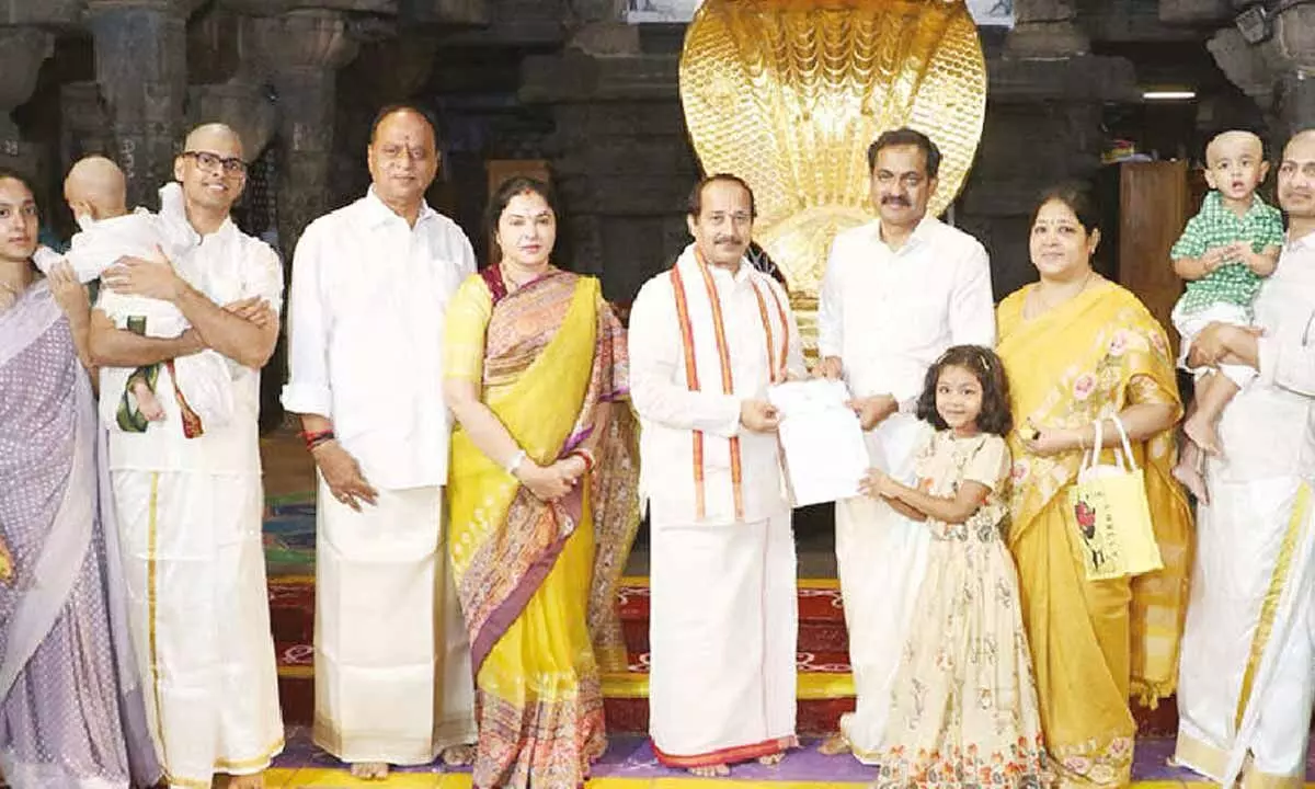 MK builders MD donates Rs 20 lakh to TTD welfare trusts