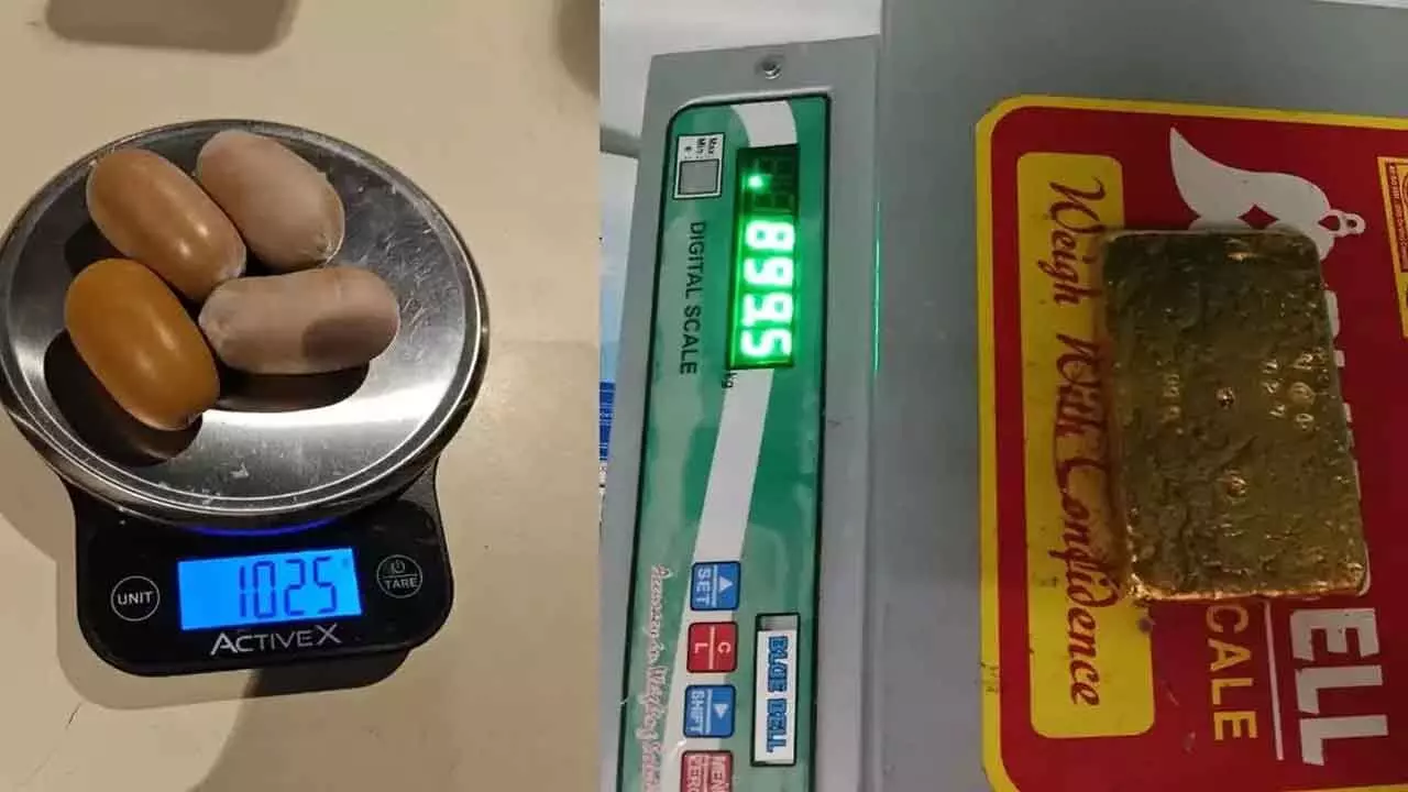 Airport Customs seize gold hidden in capsules