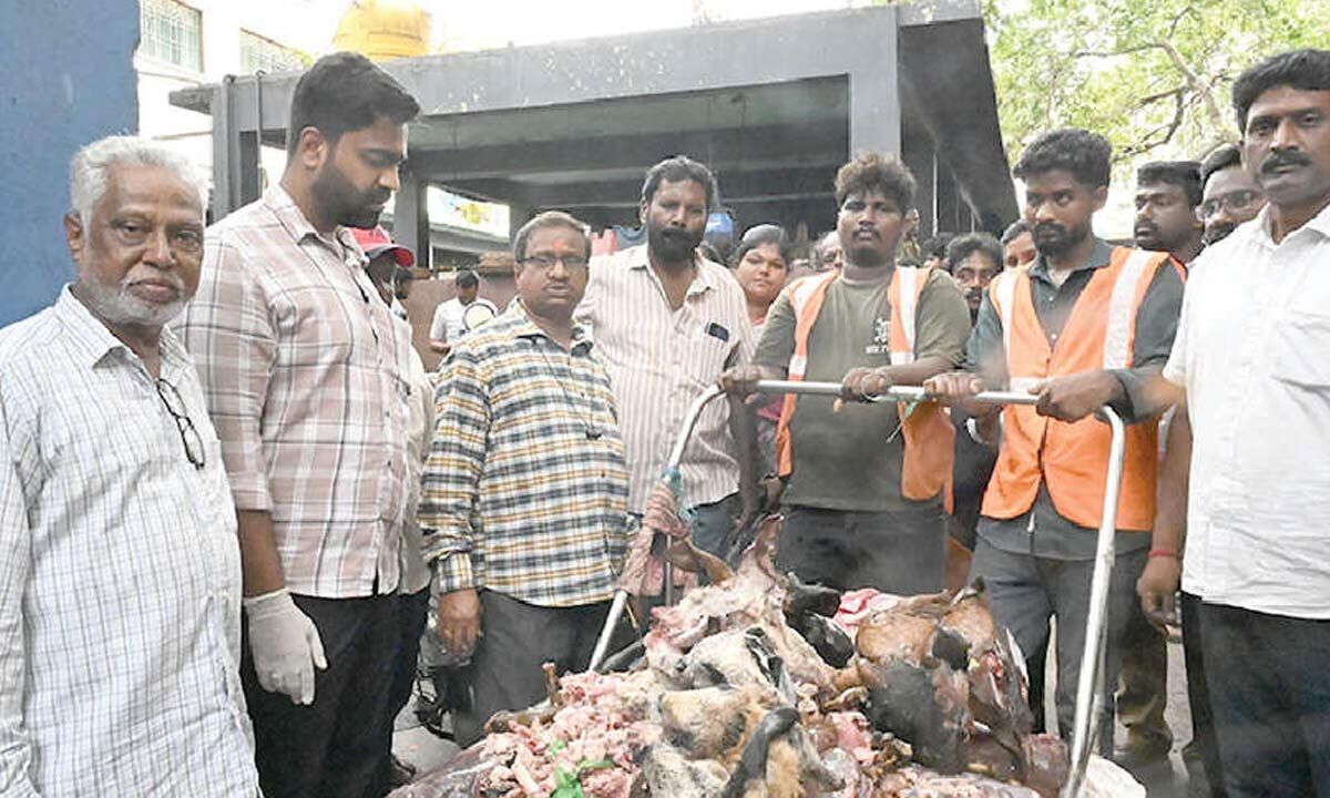 Rotten meat seized at mutton market