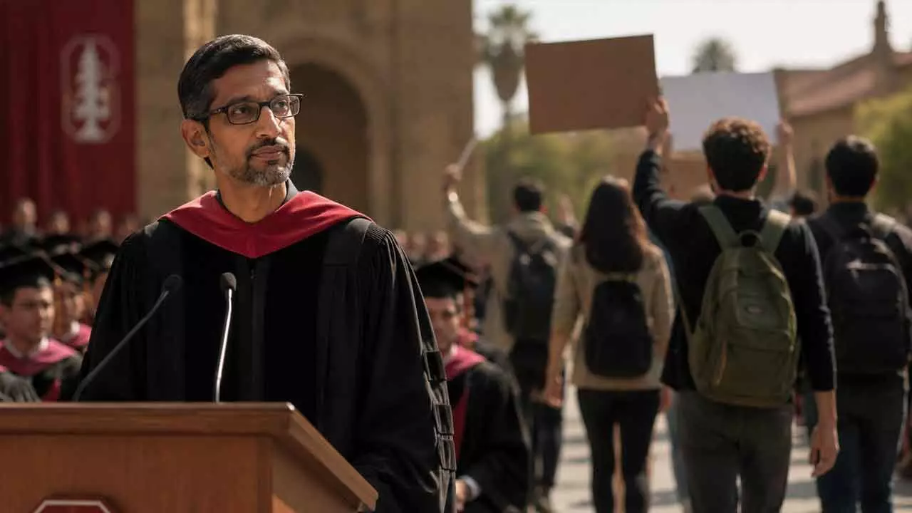 Stanford Graduation Speech by Sundar Pichai Interrupted by Student Walkout