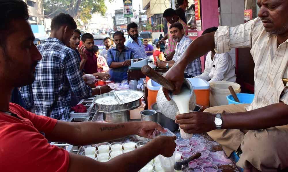 Sale of Lassi has increased due to high temperature in Hyderabad city