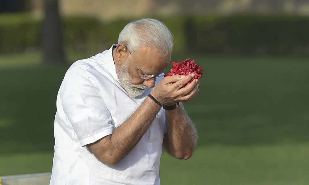 PM Modi pays tribute to Atal Bihari Vajpayee at Atal Samadhi Sthal