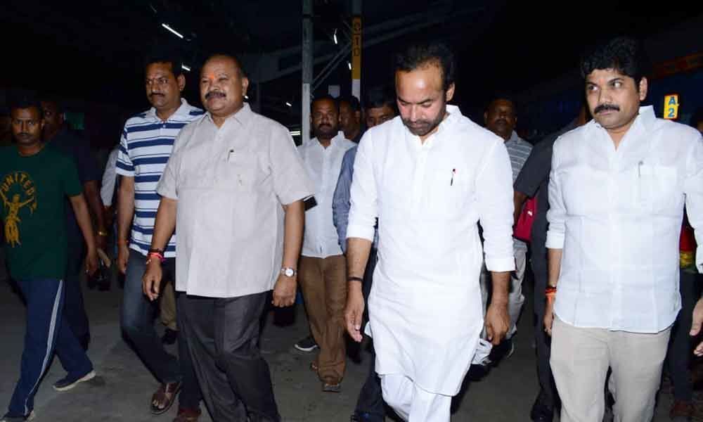 G Kishan Reddy arrives at Guntur for attending local programs